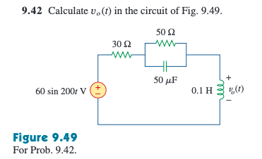 Solved 9.42 Calculate vo(t) in the circuit of Fig. 9.49. | Chegg.com