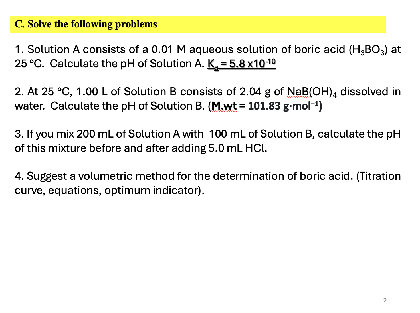 Solved C. ﻿Solve the following problemsSolution A consists | Chegg.com