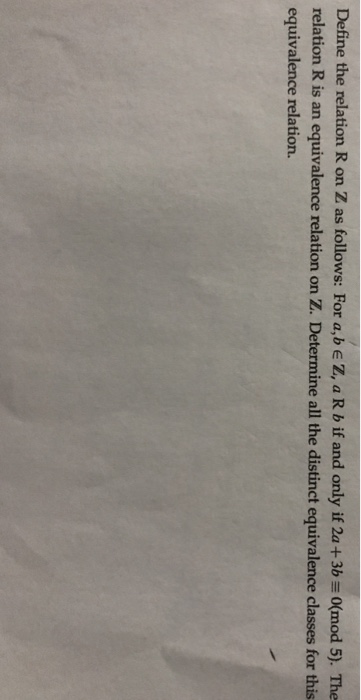 Solved define the relation R on Z as follows: For a,b E Z, a | Chegg.com