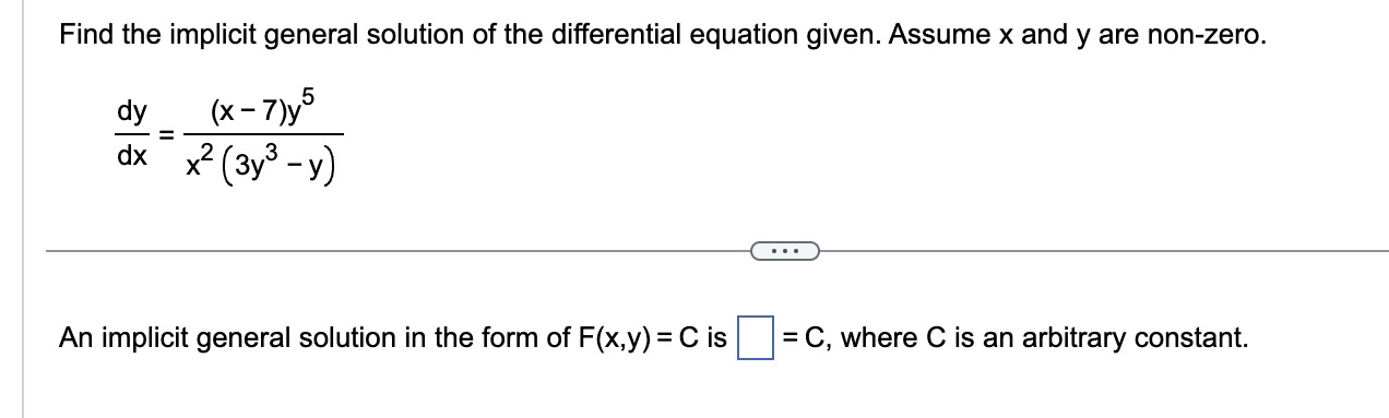 Solved Find the implicit general solution of the | Chegg.com