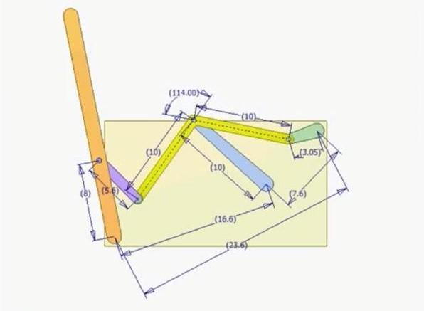 Solved Figure shows dwell rocker linkage mechanism (colored | Chegg.com