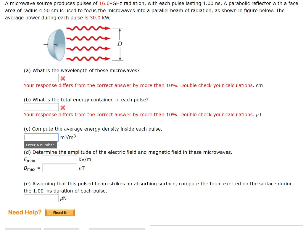 Solved A microwave source produces pulses of 16.0-GHz | Chegg.com