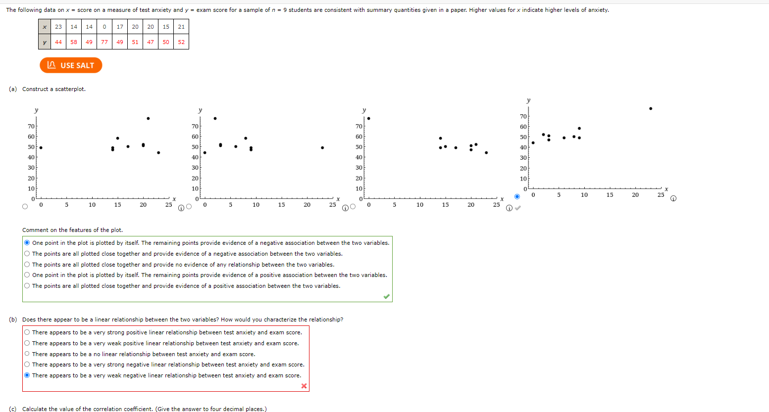 Solved (a) ﻿Construct a scatterplot.Comment on the features | Chegg.com