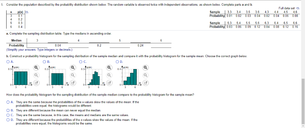 Solved 5. Consider the population described by the | Chegg.com
