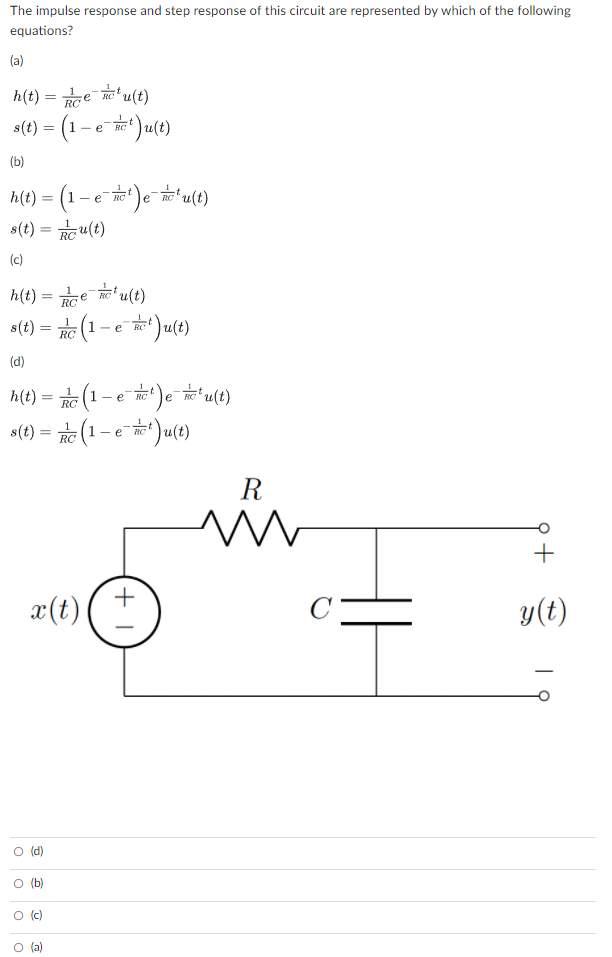 Solved The impulse response and step response of this | Chegg.com