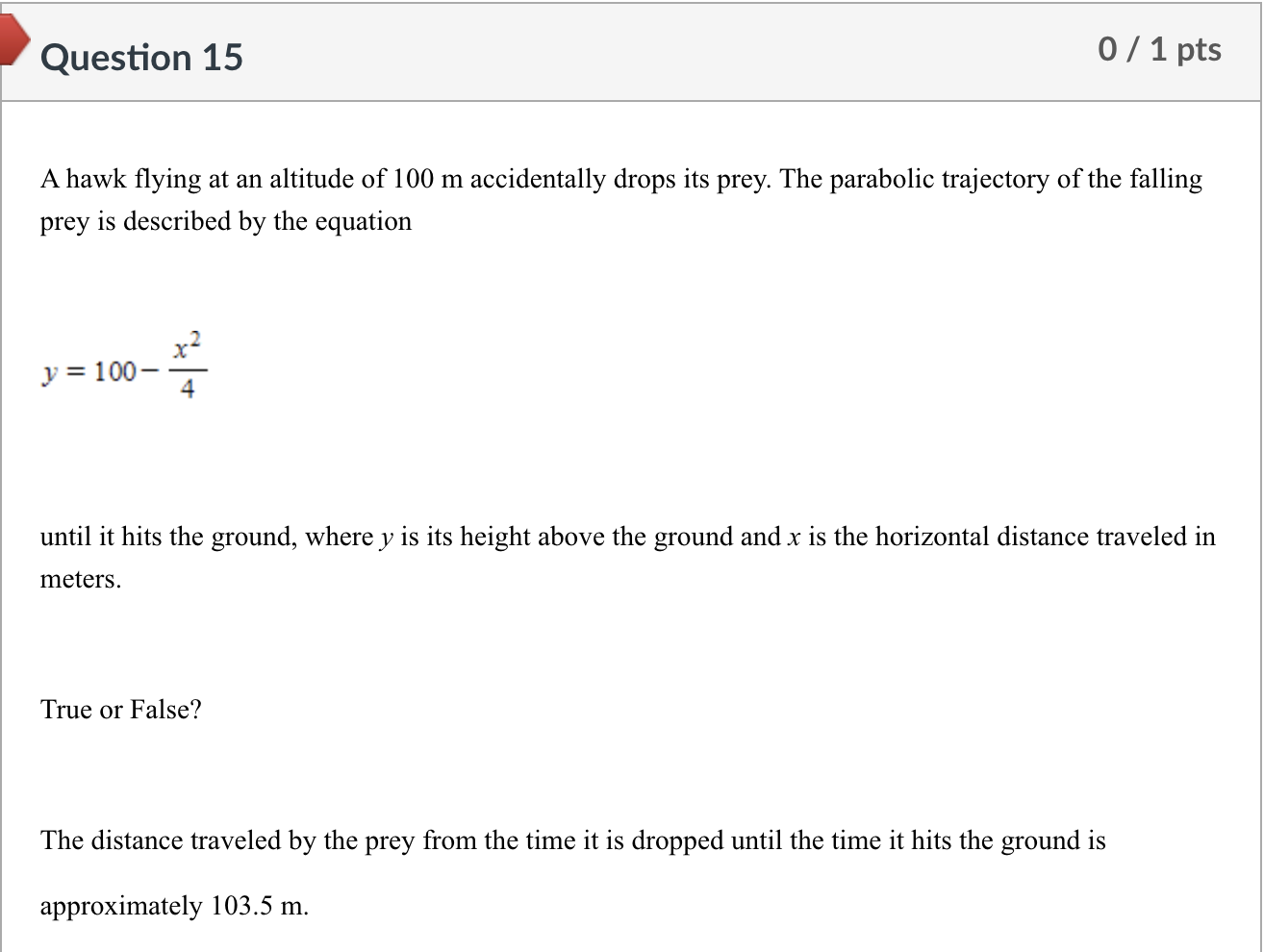 Solved Question 15 ﻿A hawk flying at an altitude of 100 ﻿m | Chegg.com
