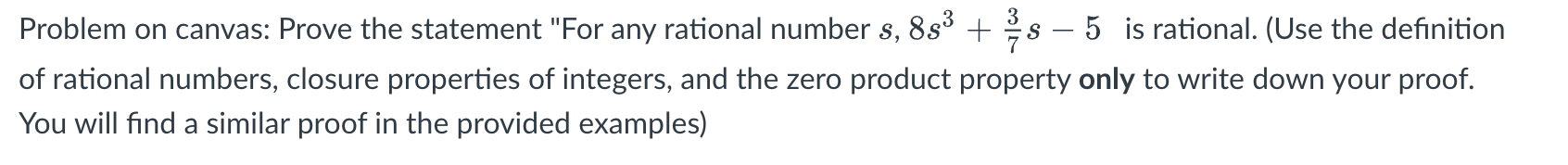 Solved Problem on canvas: Prove the statement "For any | Chegg.com