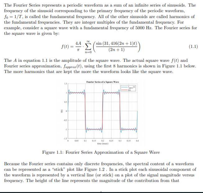 Solved 2.1 Fourier Series of a Square Wave 2.1.1 For the | Chegg.com
