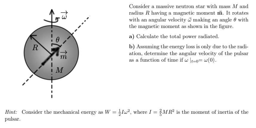 Solved Consider a massive neutron star with mass M and | Chegg.com