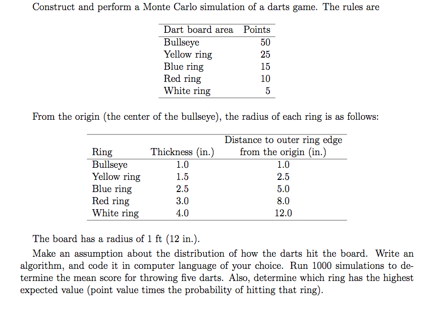 Construct and perform a Monte Carlo simulation of a | Chegg.com