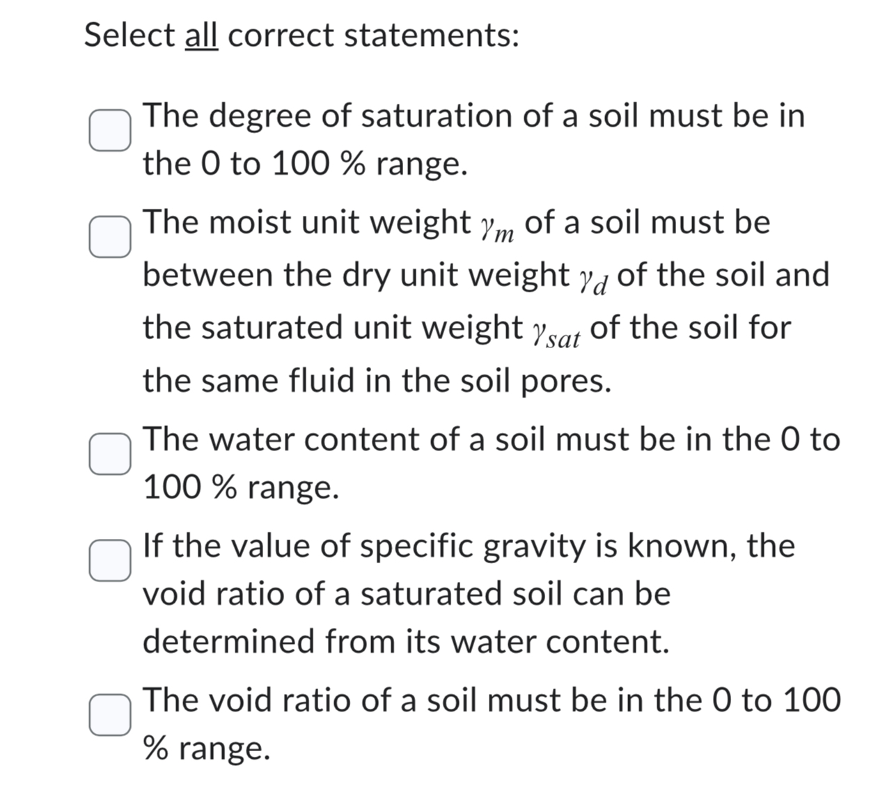 Solved Select all correct statements: The degree of | Chegg.com