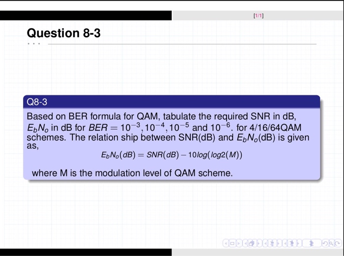 Solved Based on BER formula for QAM, tabulate the required | Chegg.com
