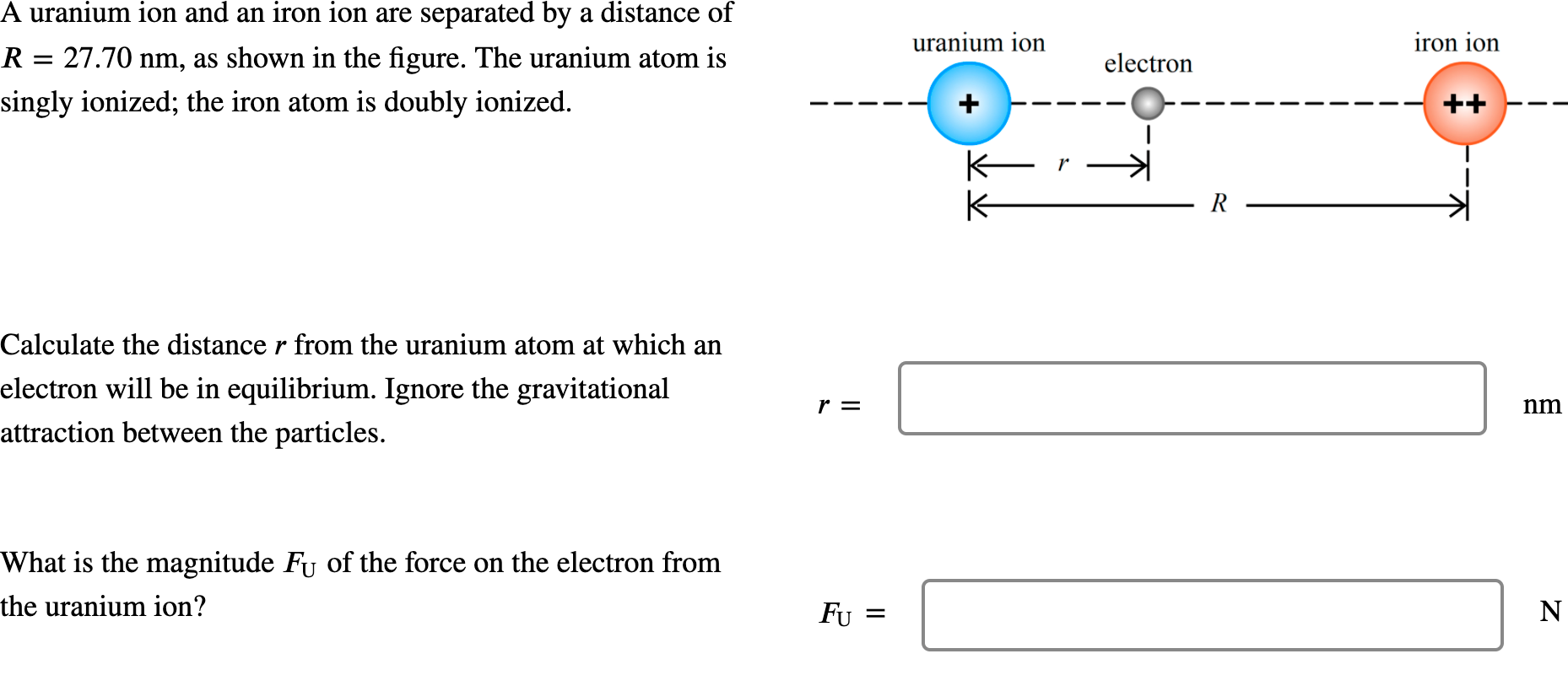 uranium ion iron ion A uranium ion and an iron ion | Chegg.com