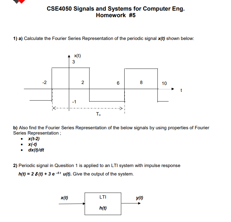 Solved CSE4050 Signals and Systems for Computer Eng. | Chegg.com