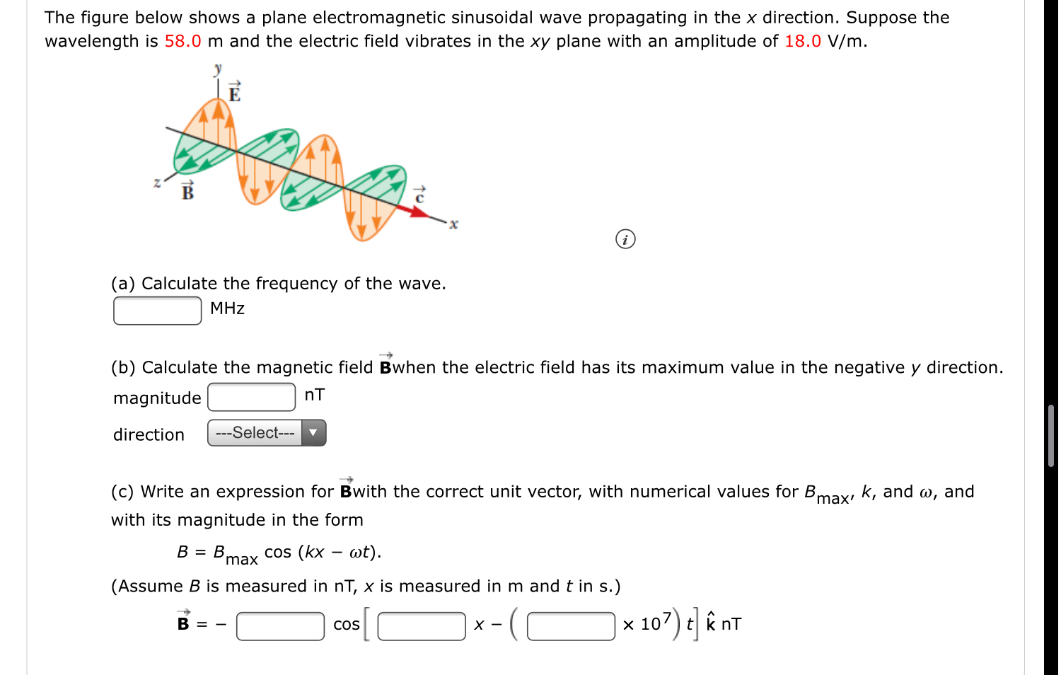 Solved The Figure Below Shows A Plane Electromagnetic
