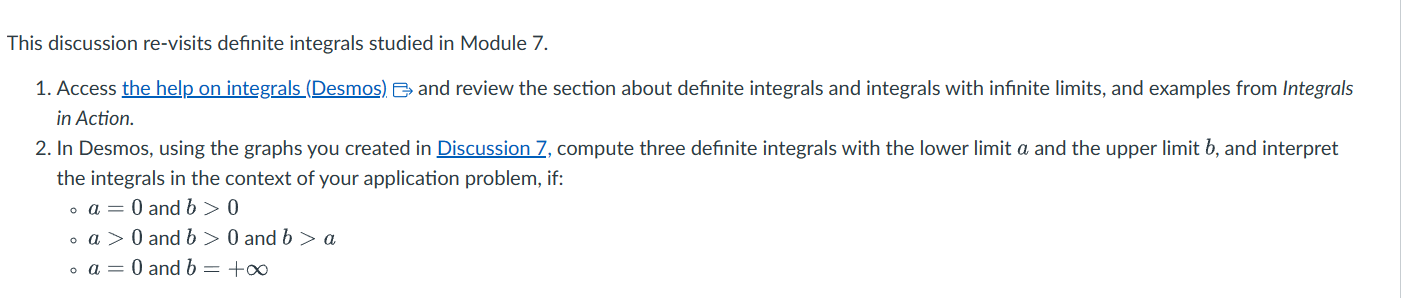 This discussion re-visits definite integrals studied | Chegg.com