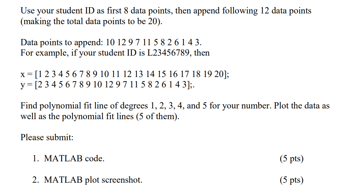Solved Use your student ID as first 8 data points, then | Chegg.com
