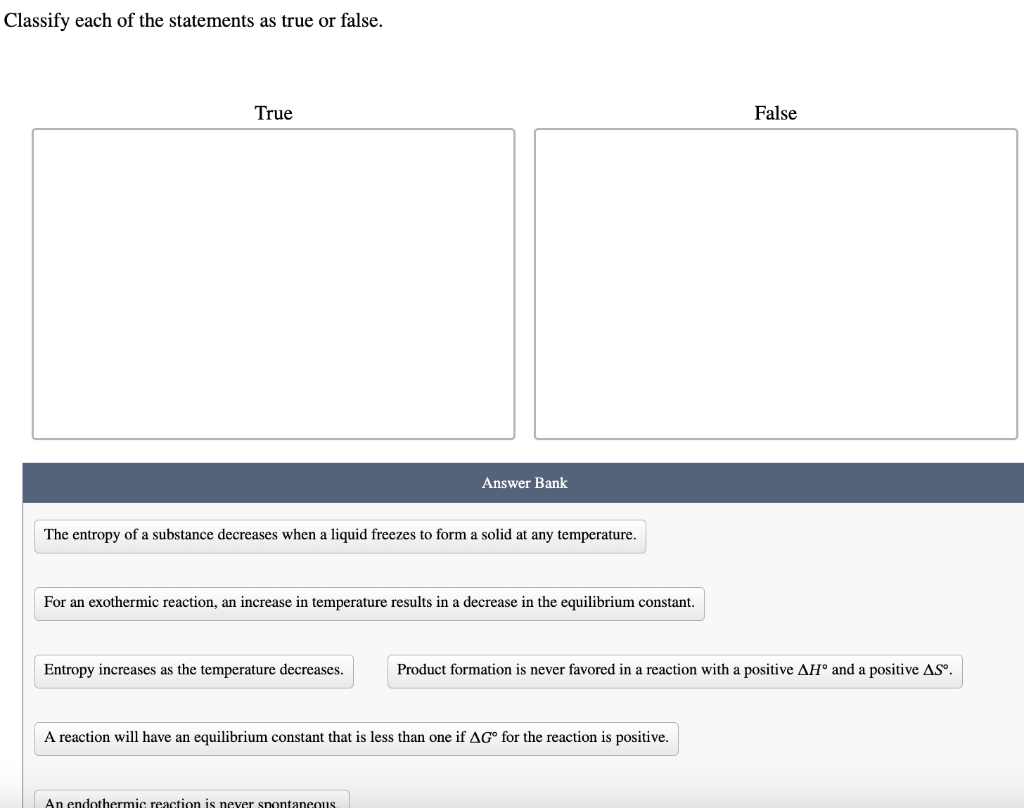 Solved Classify each of the statements as true or false. | Chegg.com
