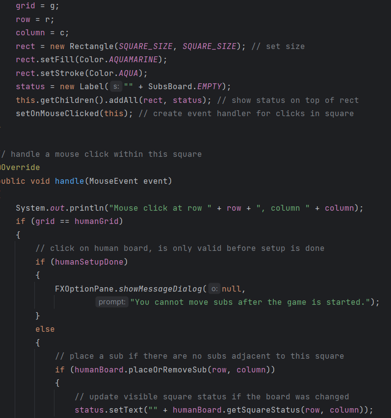 Solved import ... public class SubsGame extends Application | Chegg.com