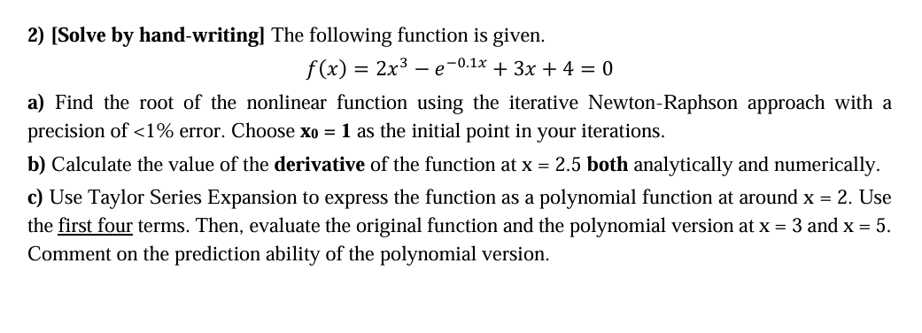 Solved [Solve by ﻿hand-writing] ﻿The following function is | Chegg.com
