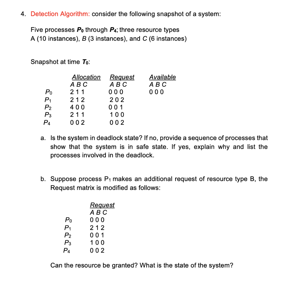 Solved 4. Detection Algorithm: consider the following | Chegg.com