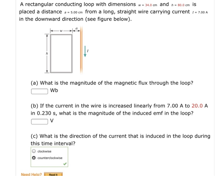 Solved A rectangular conducting loop with dimensions w 34.0 | Chegg.com