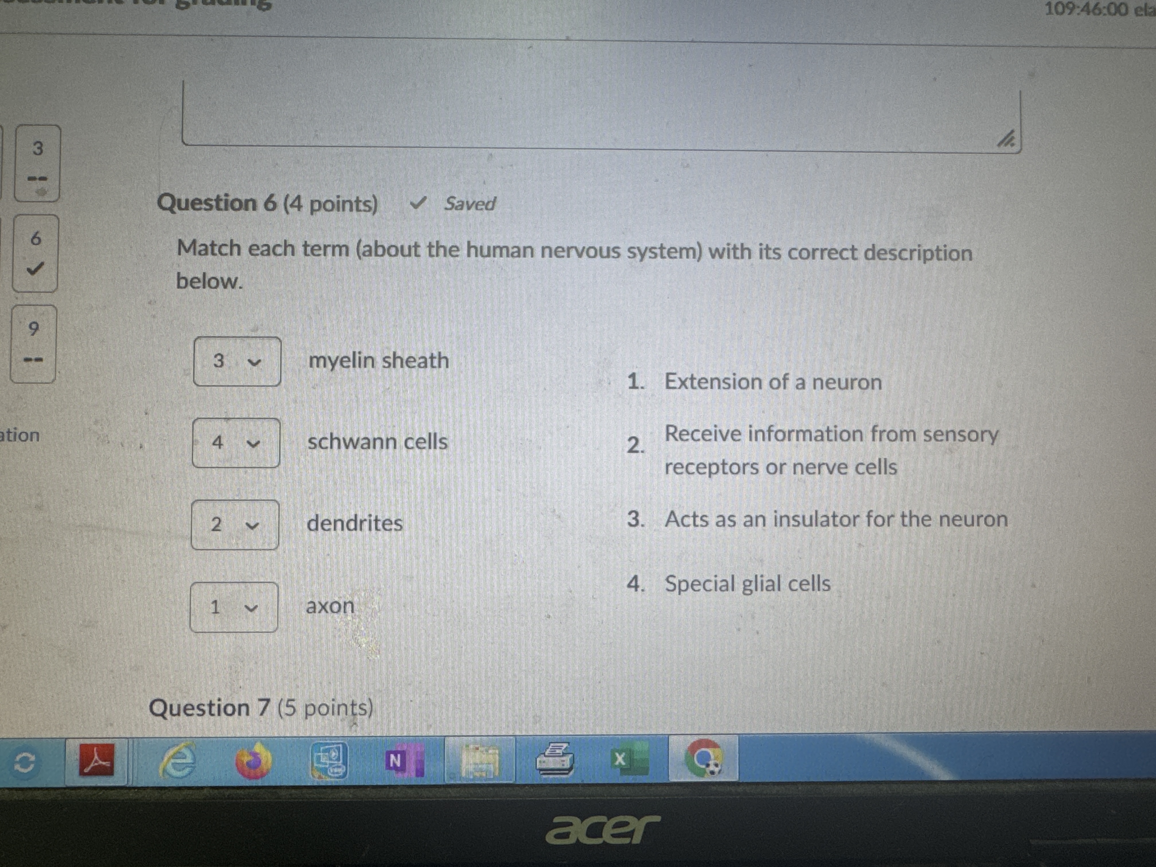 Solved Question 6 (4 ﻿points)\( \checkmark \) ﻿SavedMatch | Chegg.com