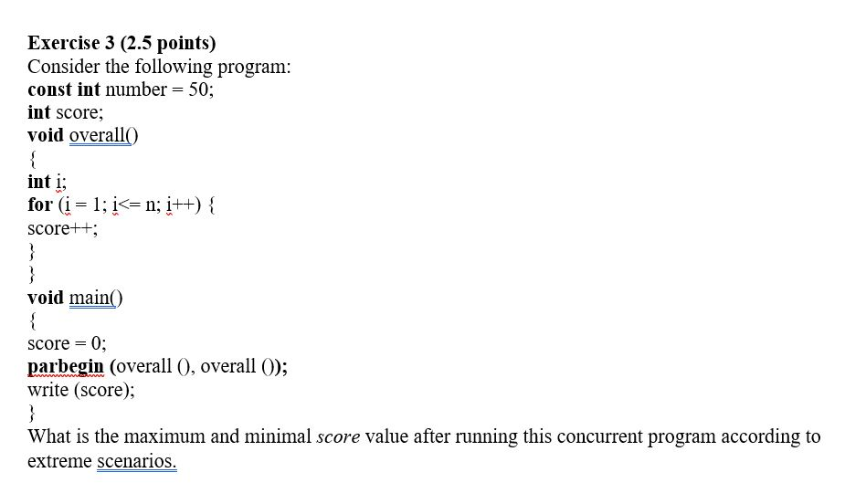 Solved Exercise 3 (2.5 points) Consider the following | Chegg.com