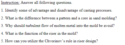 Solved In casting experiments performed using a certain | Chegg.com