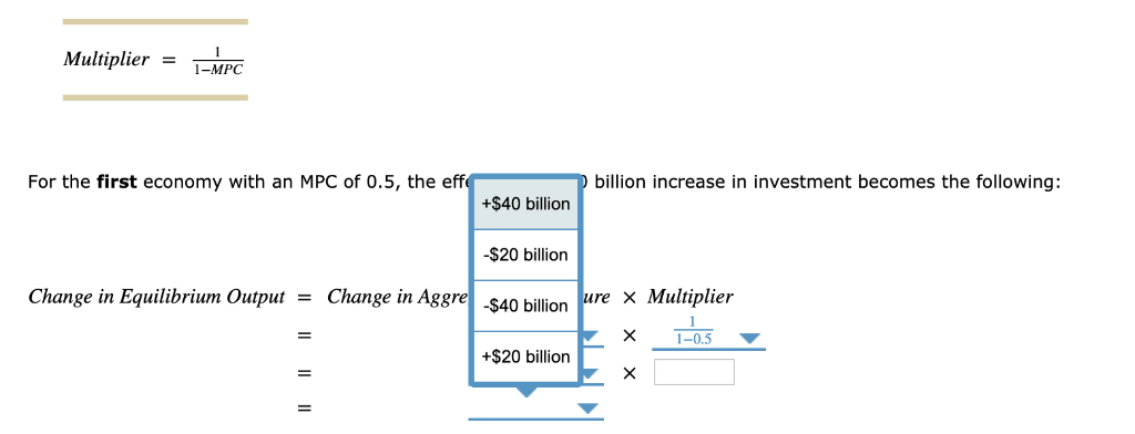 Solved In the first economy (with MPC-0.5), the $20 billion | Chegg.com
