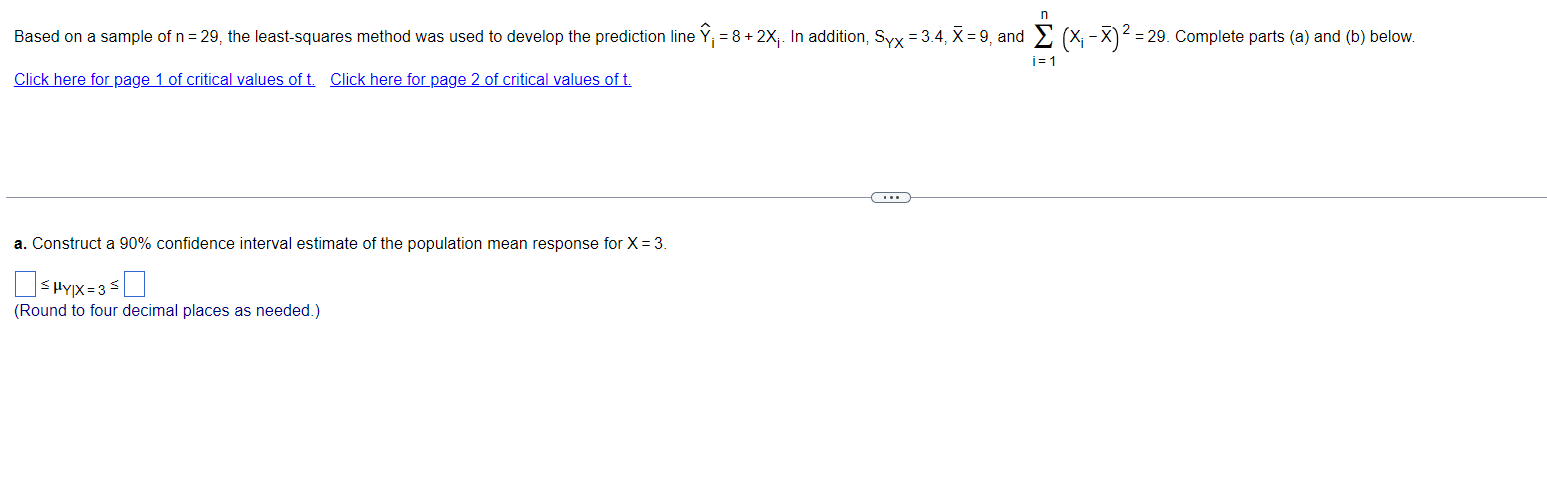 Solved Based on a sample of n=29, the least-squares method | Chegg.com