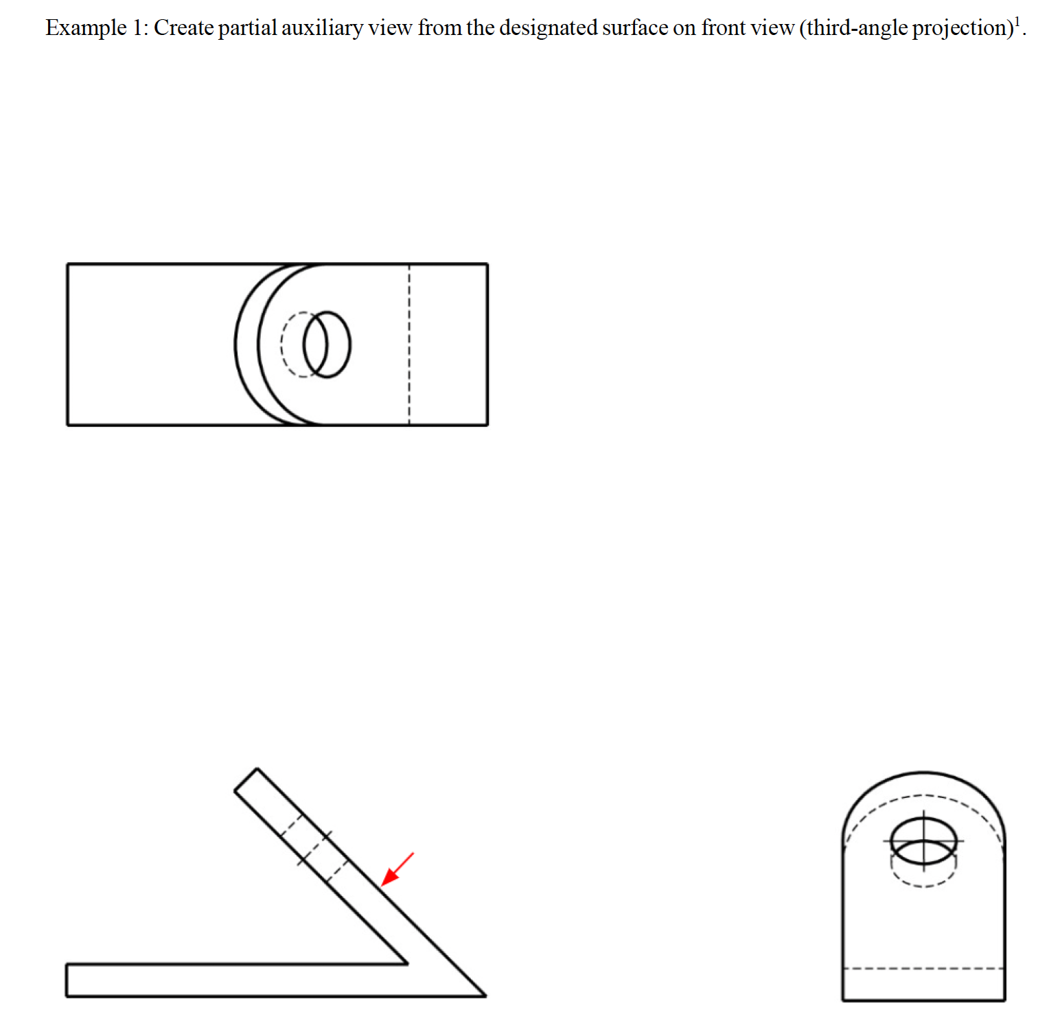 Solved Please Draw the partial auxiliary view from the | Chegg.com