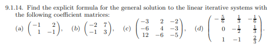 Solved - 9.1.14. Find the explicit formula for the general | Chegg.com
