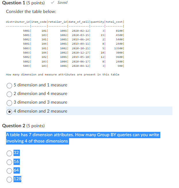 Solved Consider the table below: distributar idlitam ratel | Chegg.com