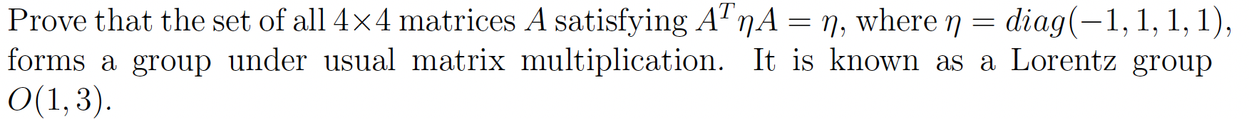 Solved = = 7 Prove that the set of all 4x4 matrices A | Chegg.com