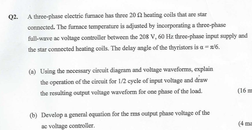 Solved A three-phase half-wave ac to dc converter is | Chegg.com