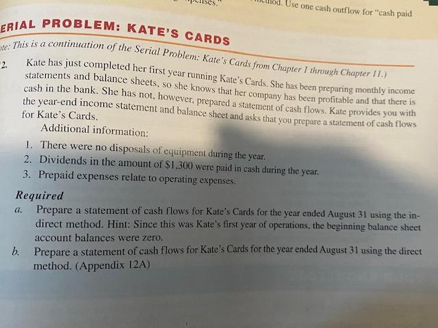 ERIAL PROBLEM: KATE'S CARDS the: This is a | Chegg.com