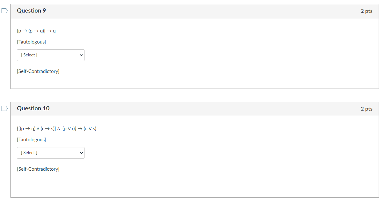 Assignment 8.8b: Truth Tables--Tautologous, | Chegg.com