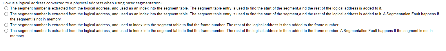 Solved How is a logical address converted to a physical | Chegg.com