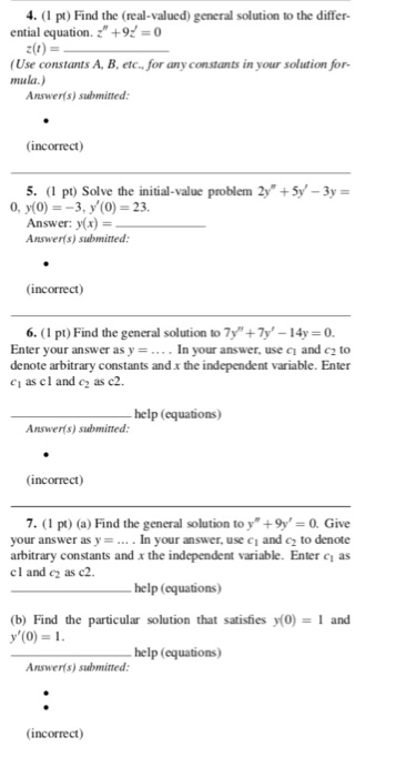 Solved Find the (real-valued) general solution to the | Chegg.com