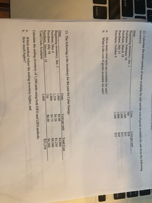 Solved 22. Calculate the total number of units available for | Chegg.com