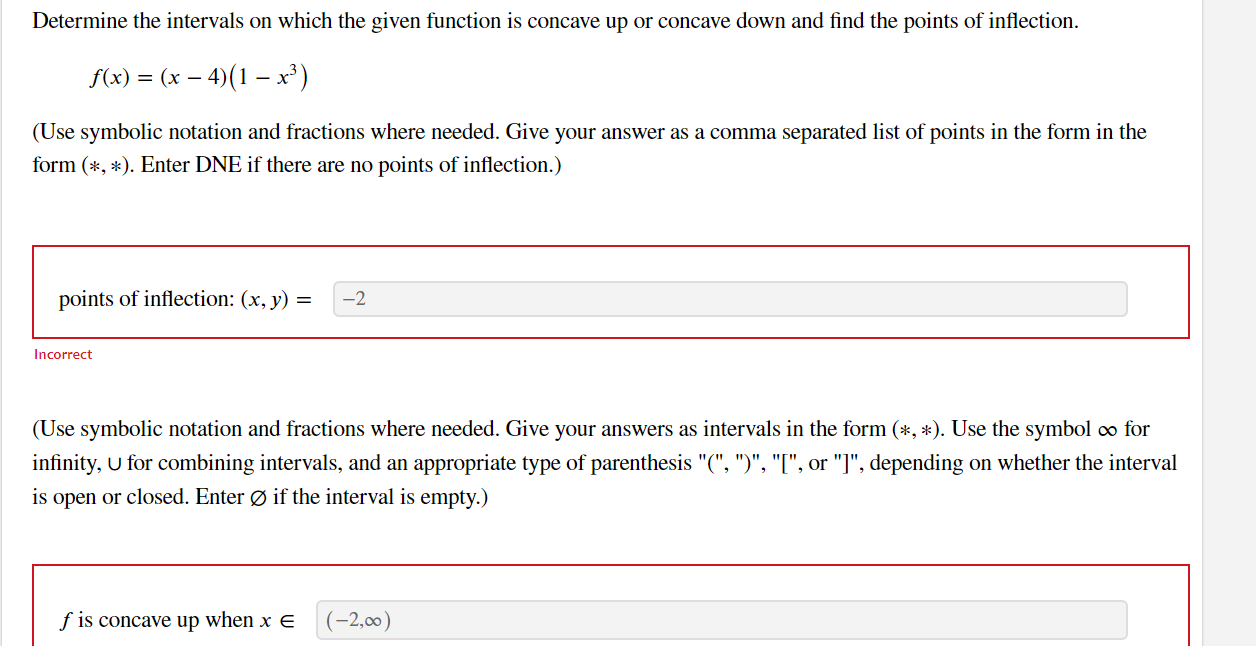 Solved Determine the intervals on which the given function | Chegg.com