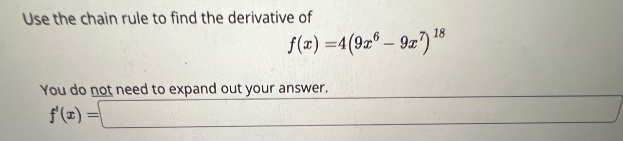 Solved Use the chain rule to find the derivative of | Chegg.com