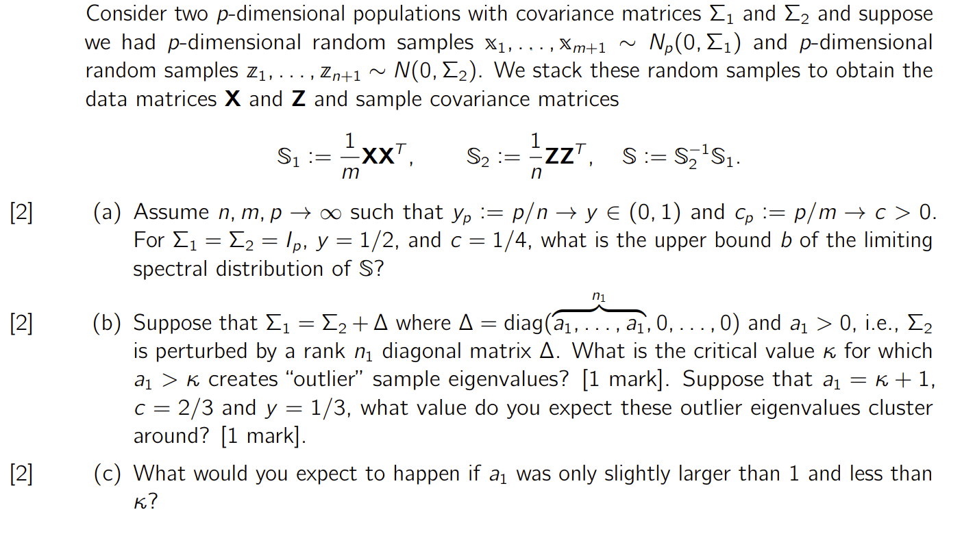 Consider two p-dimensional populations with | Chegg.com