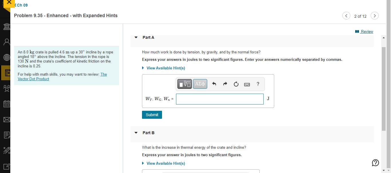 Solved Problem 9.35 - Enhanced - with Expanded Hints Part A | Chegg.com