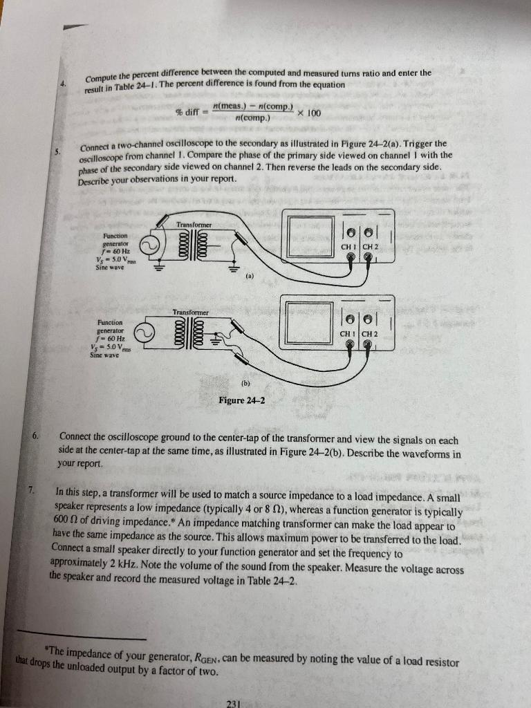 Solved 24 Transformers OBJECTIVES: After performing this | Chegg.com