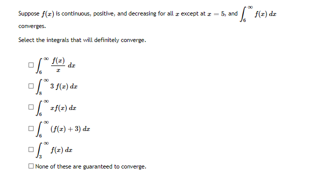 Solved Suppose f(x) is continuous, positive, and decreasing | Chegg.com