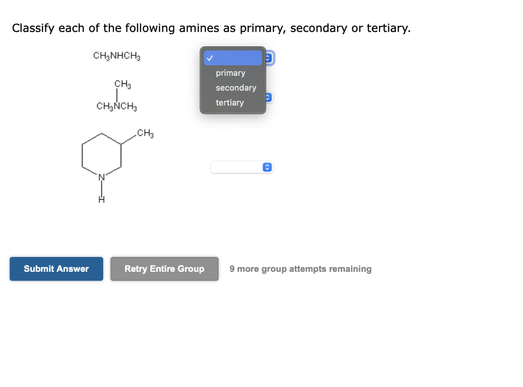 Solved Classify each of the following amines as primary, | Chegg.com