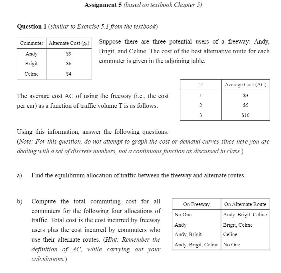 Solved Assignment 5 (based on textbook Chapter 5) Question 1 | Chegg.com