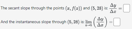 Solved The instantaneous slope of f(x) (when f(x) is a | Chegg.com